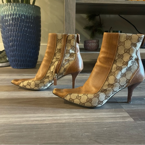 Gucci | Shoes | Vintage Gucci Monogram Boots High Heels | Poshmark